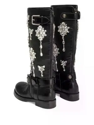 Dolce & Gabbana Crystal-embellished Buckle Boots