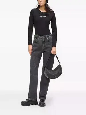 Karl Lagerfeld High-rise Straight Leg Jeans - Black