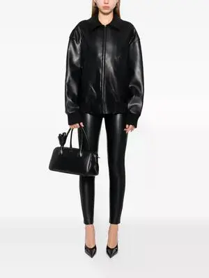 Norma Kamali Faux-leather Shirt Jacket