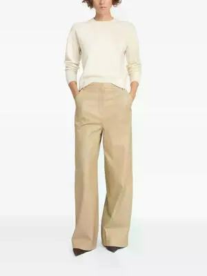 YVES SALOMON Straight Lamb Leather Trousers - Neutrals