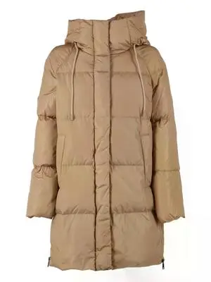 Max Mara Hooded Long Imbottito Coat - Neutrals