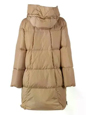 Max Mara Hooded Long Imbottito Coat - Neutrals