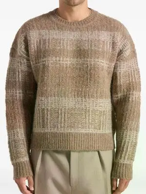 Manière De Voir Checked-pattern Knit Sweater