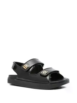 Givenchy Pattern Double Strap Sandals - Black
