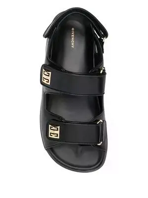 Givenchy Pattern Double Strap Sandals - Black
