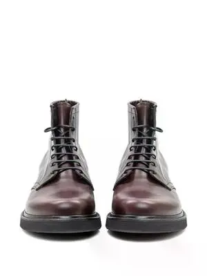 Premiata Topstitched Lace-up Boots