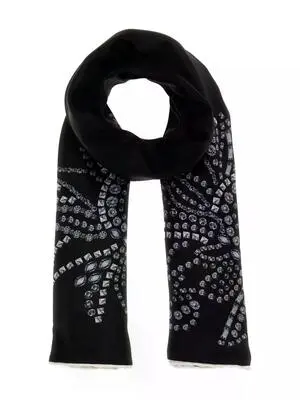 Alexander McQueen Crystal Sunflower Scarf - Black