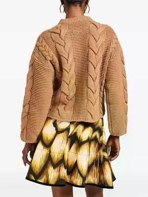 La DoubleJ Cable-knit Cardigan - Brown