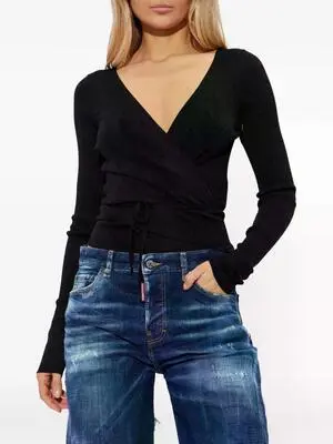 Dsquared2 Lurex Wrapped Top - Black