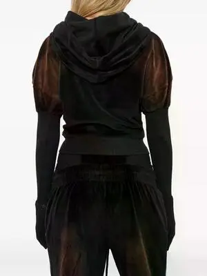 KNWLS Velvet Zip-up Hoodie - Brown