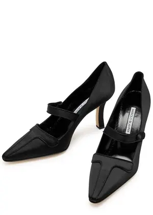 Manolo Blahnik Ganeus Satin Pumps