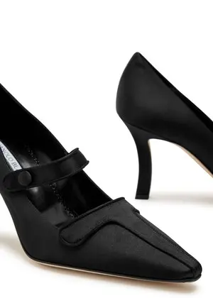 Manolo Blahnik Ganeus Satin Pumps
