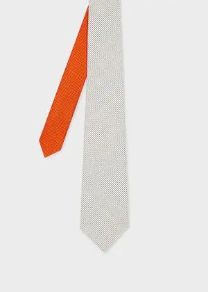 Paul Smith Silk Polka Dot Neck Tie - White
