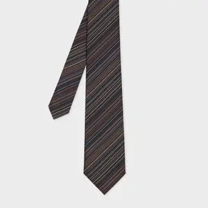 Paul Smith Silk 'signature Stripe' Pinstripe Neck Tie - Multicolour