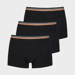 Paul Smith 'signature Stripe' Waistband Boxer Briefs Three Pack Black