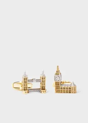 Paul Smith Gold And Silver 'london Souvenir' Cufflinks - Multicolour