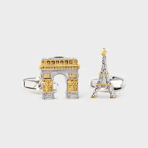 Paul Smith Silver And Gold 'paris Souvenir' Cufflinks - Multicolour