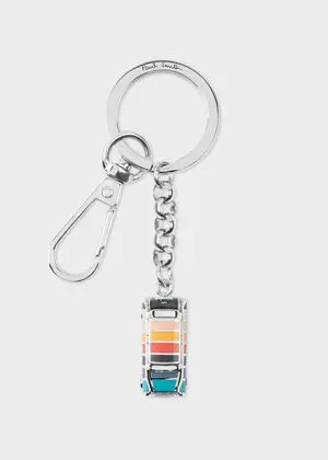 Paul Smith Silver Artist Stripe Keyring