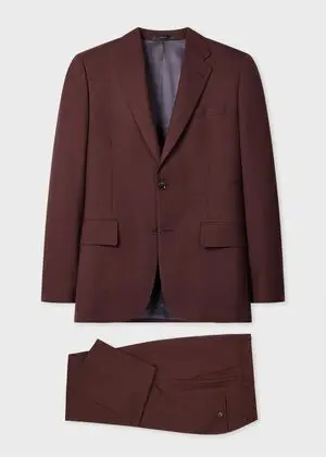 Paul Smith The Brierley Burgundy Wool 'a Suit To Travel - Red