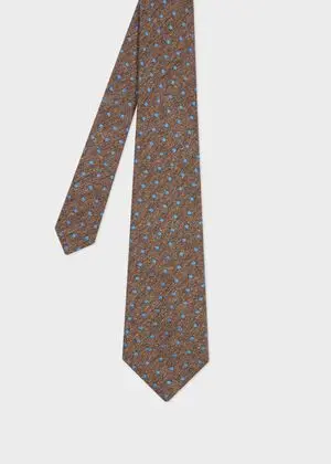 Paul Smith Polka Dot Silk Neck Tie - Brown