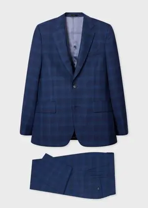 Paul Smith The Brierley Check Tropical Wool Suit - Blue