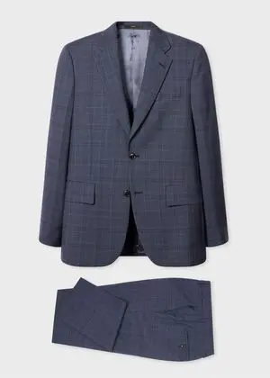Paul Smith The Brierley Dark Navy Check Wool Suit - Blue