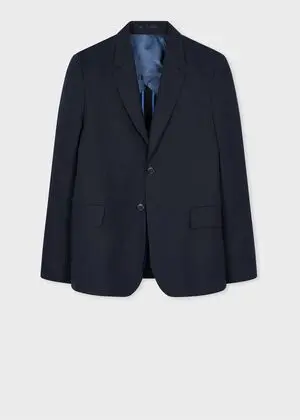 Paul Smith Dark Navy Linen Buggy-lined Blazer - Blue