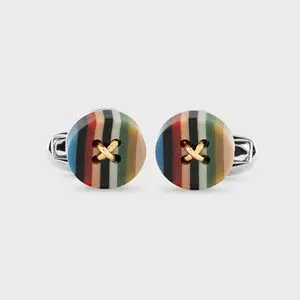 Paul Smith Signature Stripe' Button Cufflinks - Multicolour