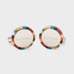 Paul Smith Circle 'signature Stripe' Cufflinks - Multicolour