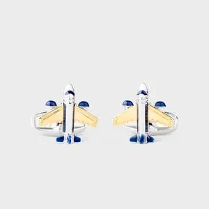 Paul Smith Gold And Silver 'aeroplane' Cufflinks - Multicolour