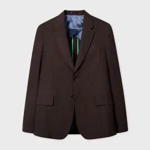 Paul Smith Dark Linen Buggy-lined Blazer - Brown