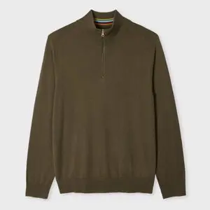 Paul Smith Merino Wool Half-zip Pullover - Brown