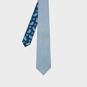 Paul Smith Paisley Silk Neck Tie - Blue