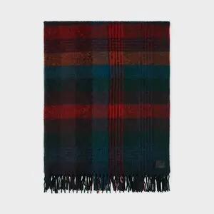 Paul Smith Merino Wool Check Blanket - Red