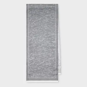 Paul Smith Grey Silk-blend 'notebook Writing' Scarf