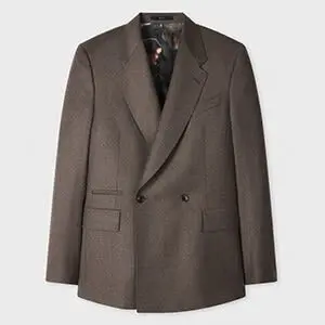 Paul Smith Overdyed Wool-cashmere Flannel Double-breasted Blazer