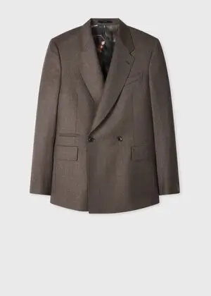 Paul Smith Overdyed Wool-cashmere Flannel Double-breasted Blazer