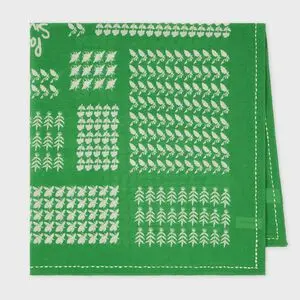 Paul Smith Contrast Motif 'bandana' Cotton Scarf - Green