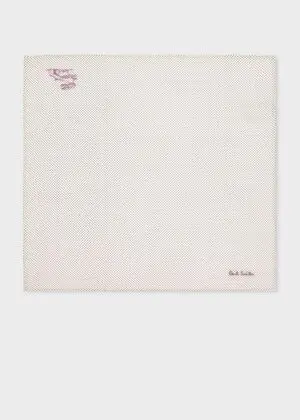 Paul Smith Silk-blend Cream Pocket Square - White