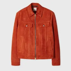 Paul Smith Suede Trucker Jacket - Orange