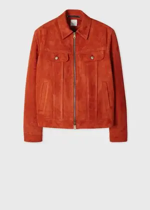 Paul Smith Suede Trucker Jacket - Orange