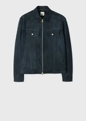 Paul Smith Suede Trucker Jacket - Blue