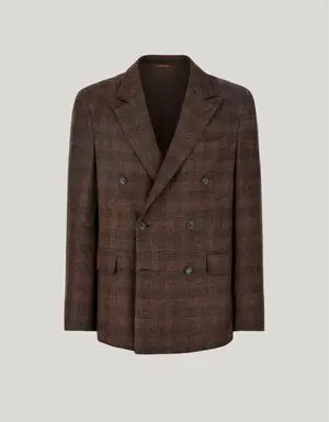 Canali Wool-silk Blend Double-breasted Jacket