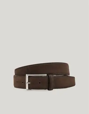 Canali Adjustable Suede Belt - Brown
