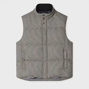 Paul Smith Houndstooth Down Gilet - Grey