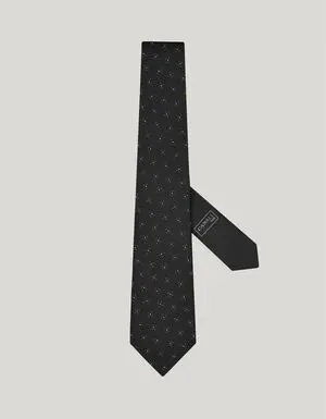 Canali Canali Silk Tie With Jacquard Black