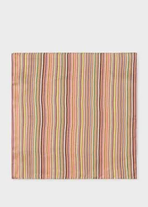 Paul Smith Signature Stripe' Silk Pocket Square - Multicolour