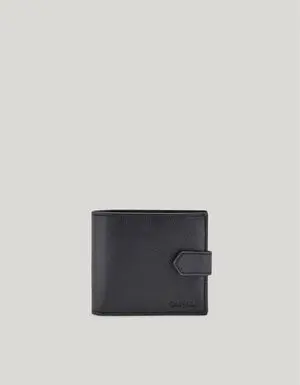 Canali Wallet In Hammered Calfskin - Black