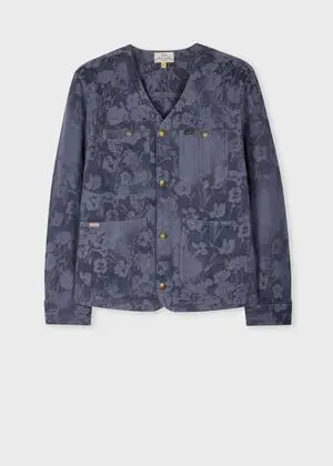 PAUL SMITH + LEE Jacquard Collarless Chore Coat