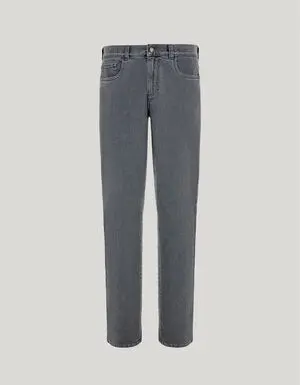 Canali Regular Fit Five-pocket Denim Pants - Grey